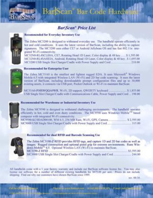 barscan-hardware-price-list - BarScan, Inc